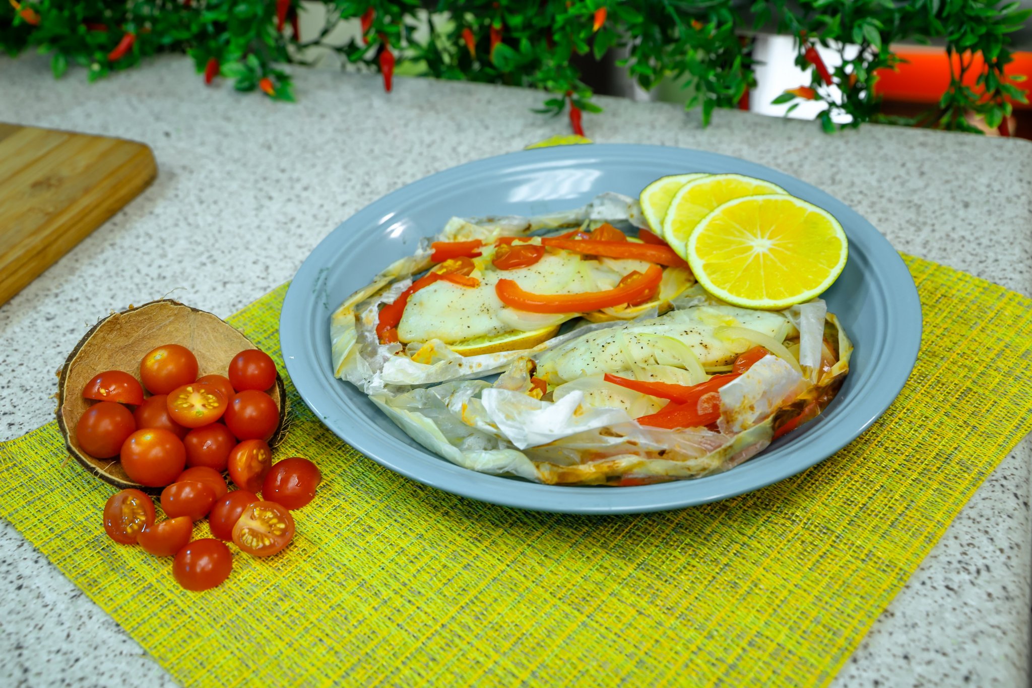 Papillote de filete de pescado